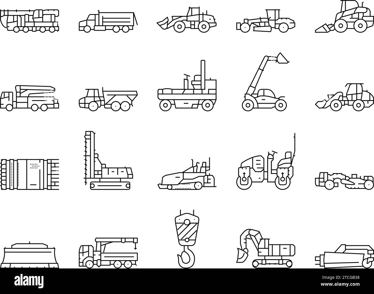 Backhoe yellow excavator construction Black and White Stock Photos ...