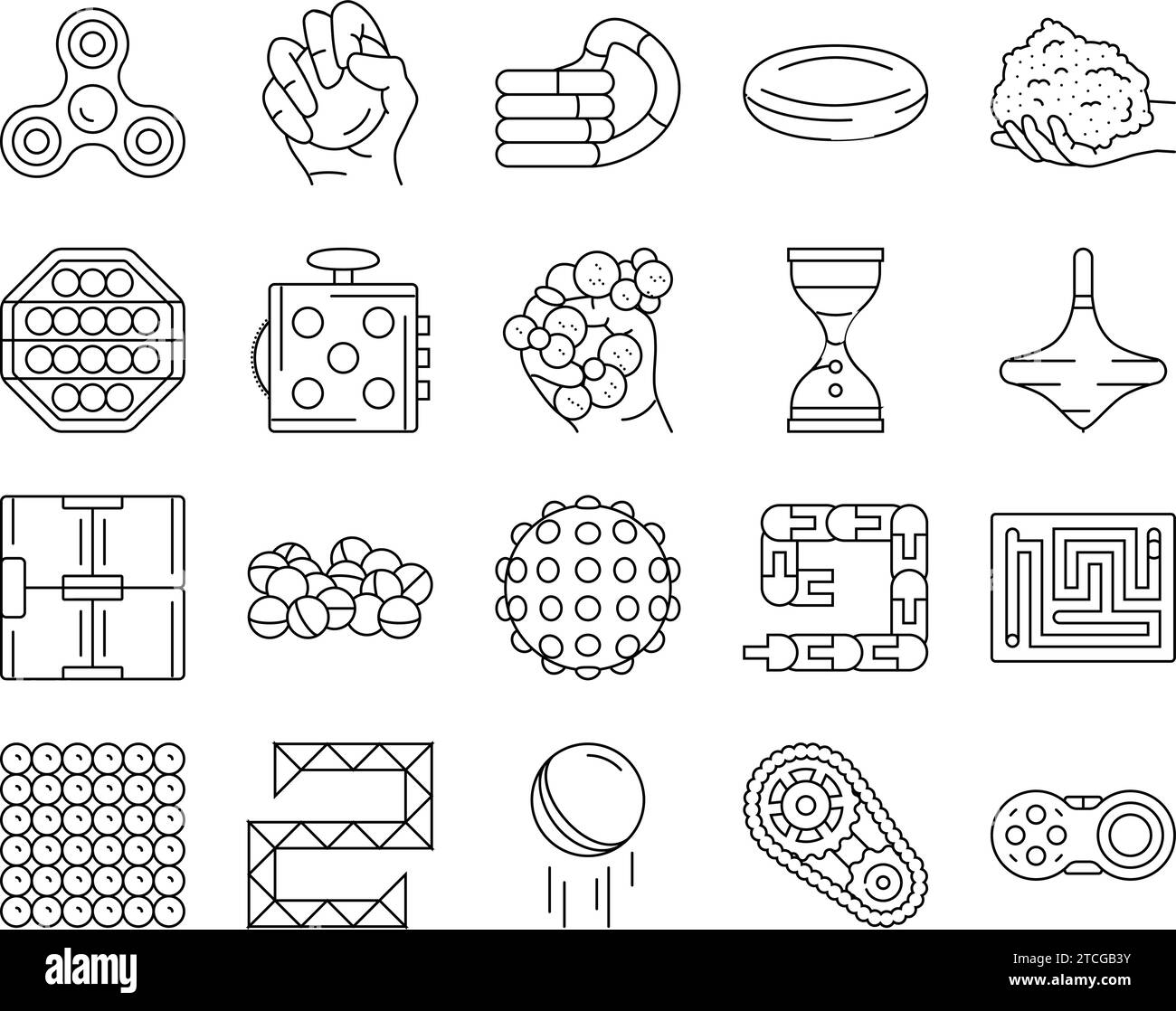 fidget toy fun antistress game icons set vector Stock Vector Image ...