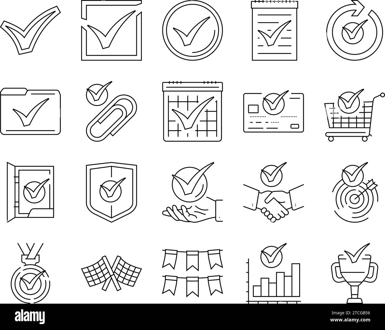 check mark tick ok icons set vector Stock Vector Image & Art - Alamy