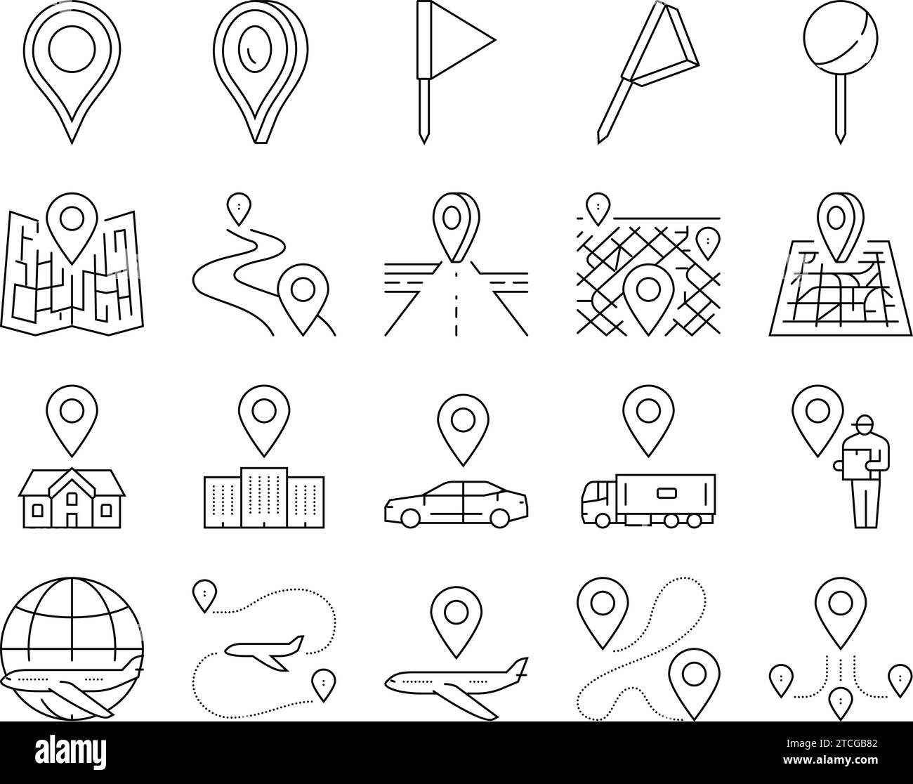 location pin map point icons set vector Stock Vector Image & Art - Alamy