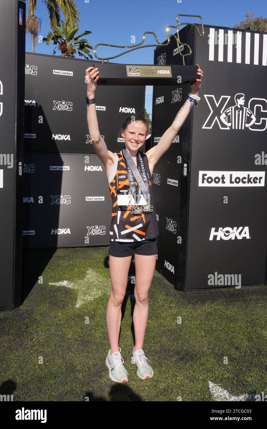 Elizabeth leachman poses trophy winning girls race 16 hi-res stock ...