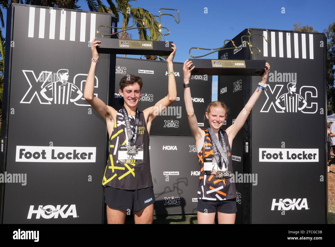 Boys winner Drew Griffith (left) and girls winner Elizabeth Leachman ...