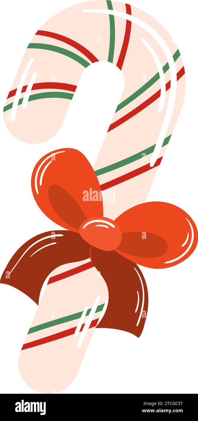 Candy cane decorative bow Stock Vector Images - Alamy