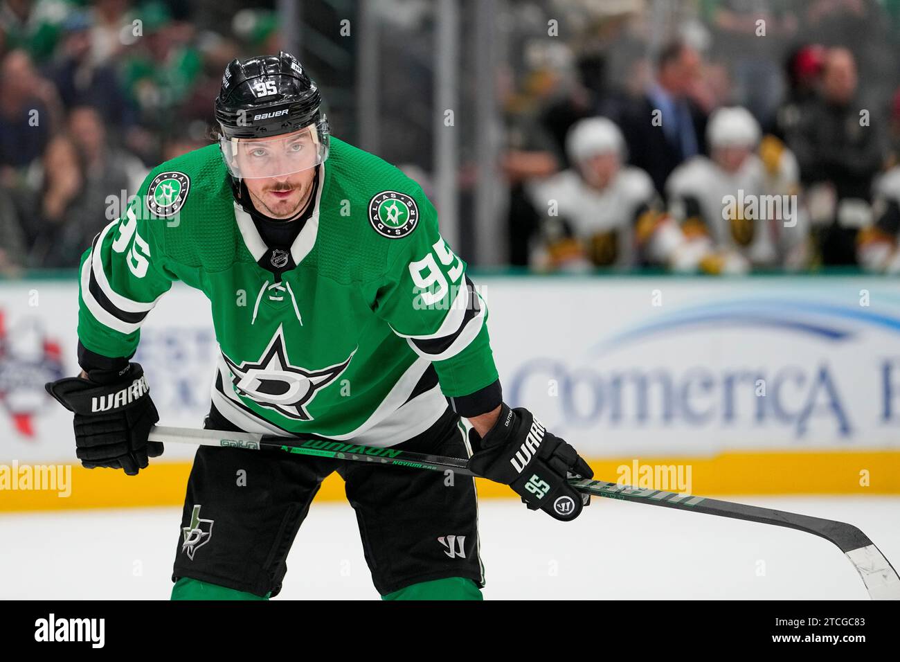 Dallas Stars center Matt Duchene looks on during the first period of an ...