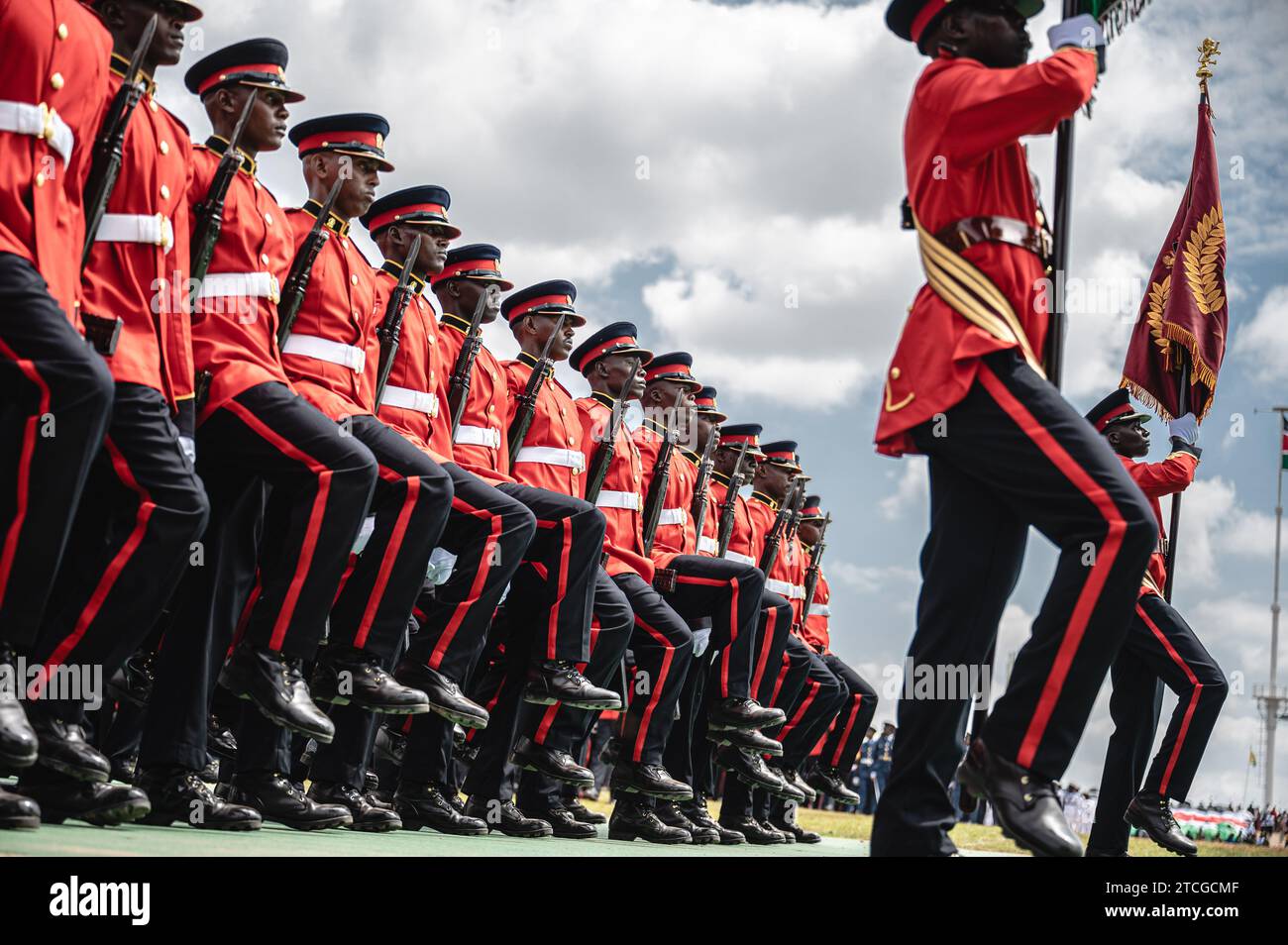 Nairobi, Dec. 12 each year. 12th Dec, 1963. Soldiers march during ...