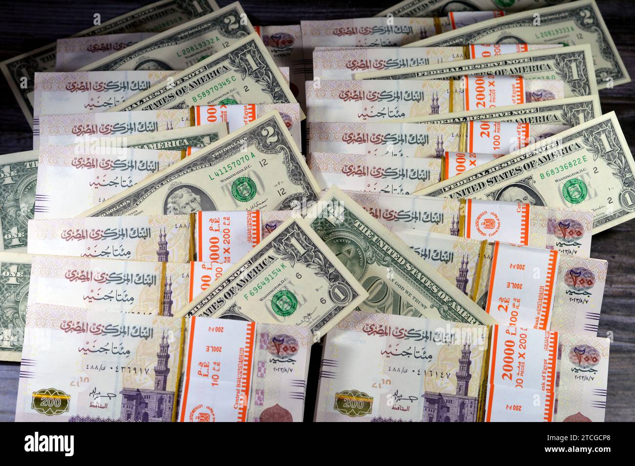 Piles and Stacks of Egypt money thousands of Pounds currency banknotes ...