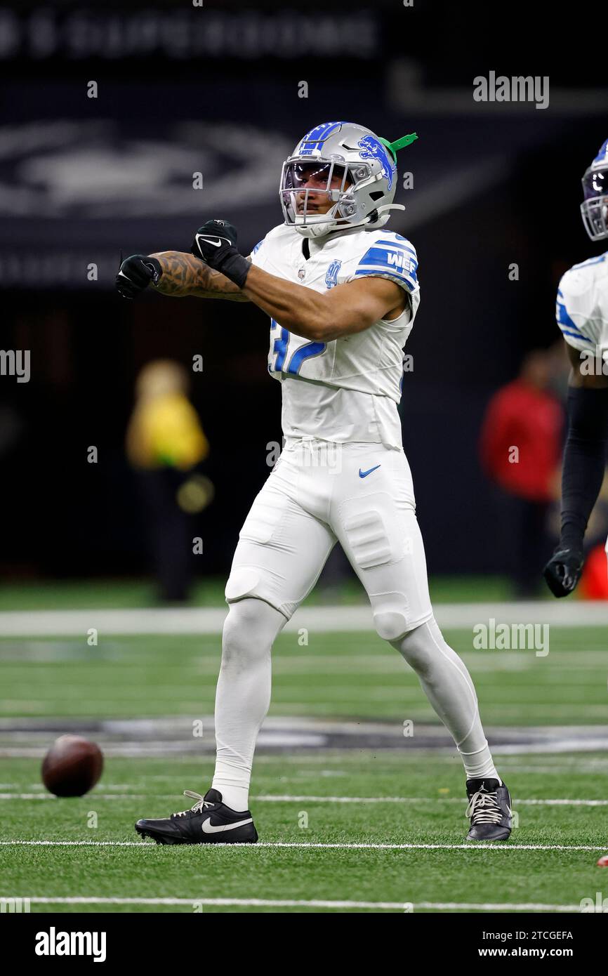 Detroit Lions safety Brian Branch (32) reacts during an NFL football ...