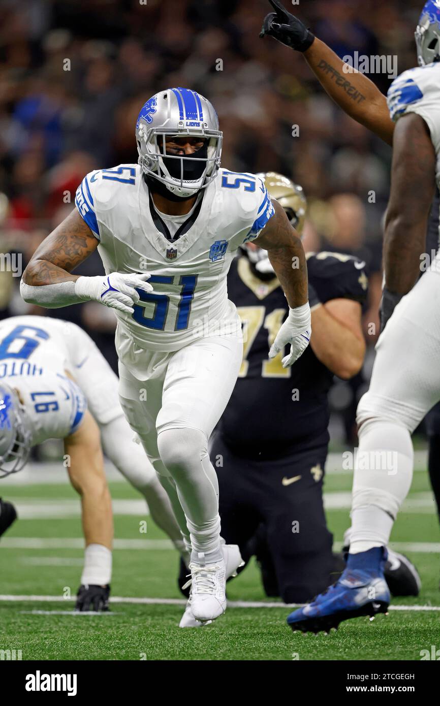 Detroit Lions linebacker Bruce Irvin (51) celebrates during an NFL ...