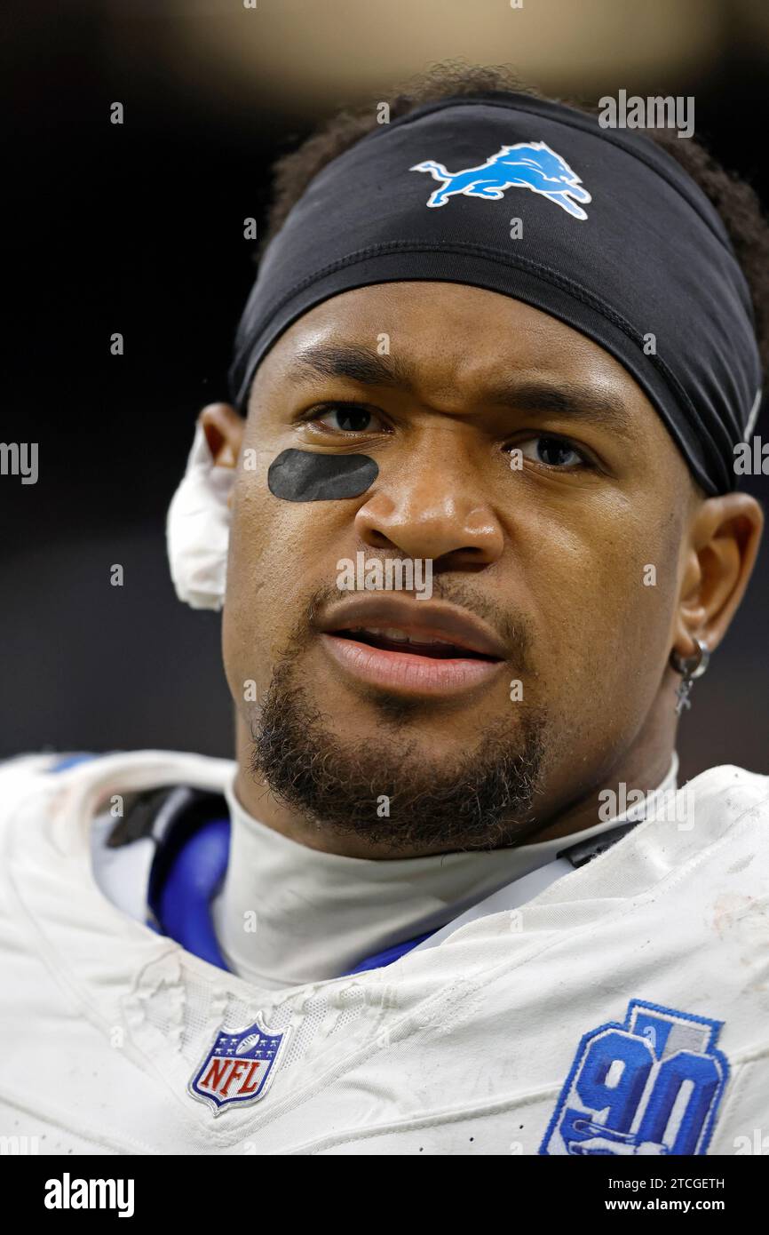 Detroit Lions linebacker Derrick Barnes (55) during an NFL football ...