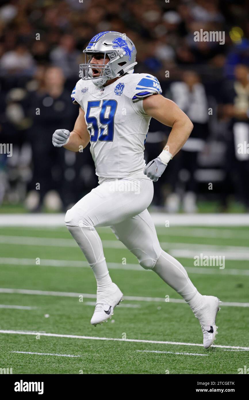 Detroit Lions linebacker Trevor Nowaske (59) during an NFL football ...