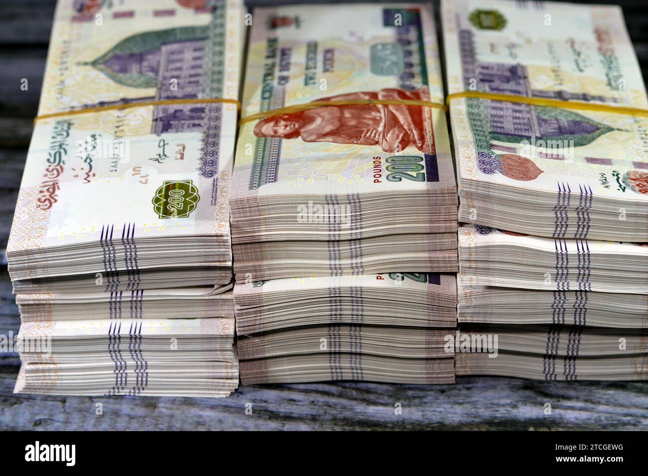 Piles and Stacks of Egypt money thousands of Pounds currency banknotes ...