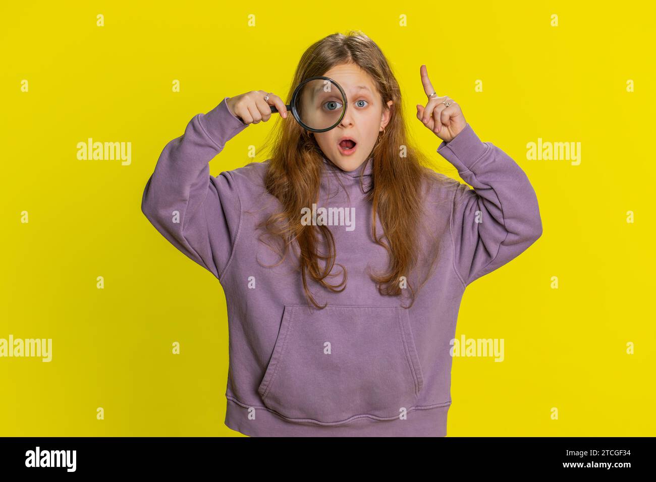 Investigator researcher scientist preteen child girl kid holding ...