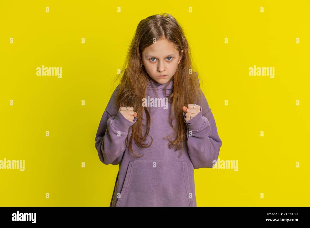 Dissatisfied young preteen child girl kid expressing disbelief ...