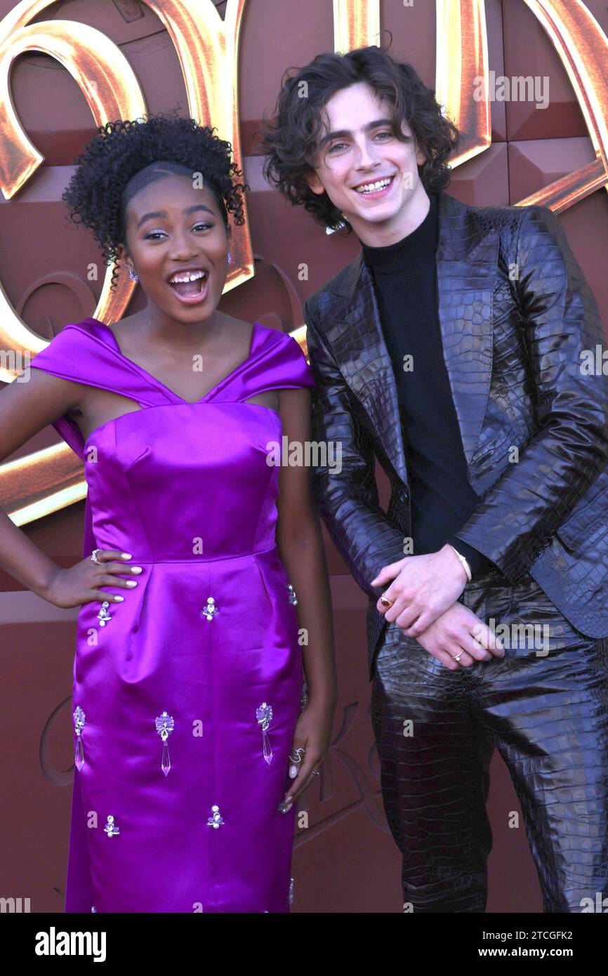Calah Lane, Timothee Chalamet 12/10/2023 “Wonka” Los Angeles premiere ...