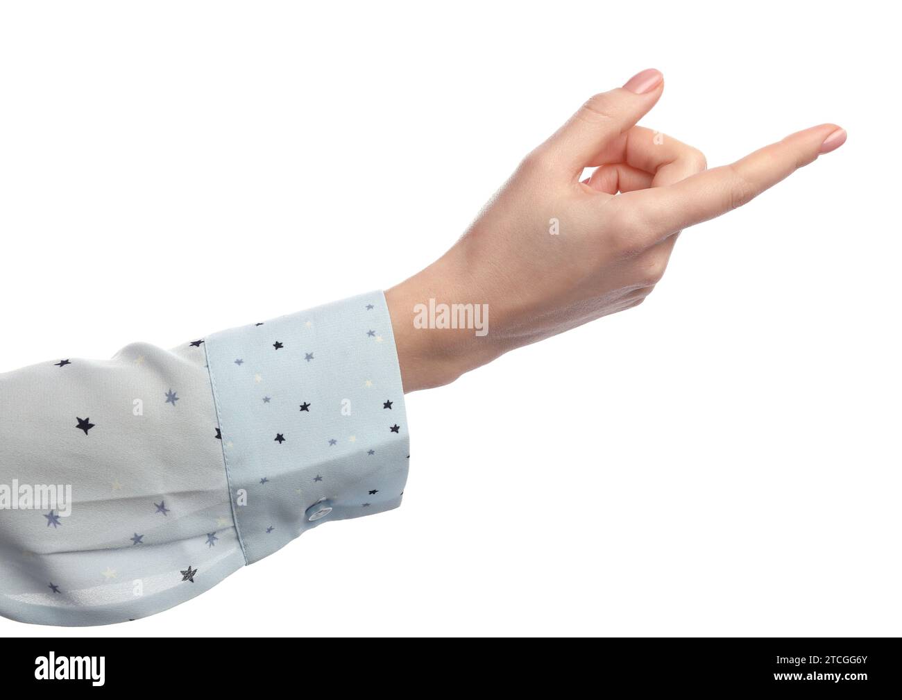 Woman pointing index finger Cut Out Stock Images & Pictures - Alamy
