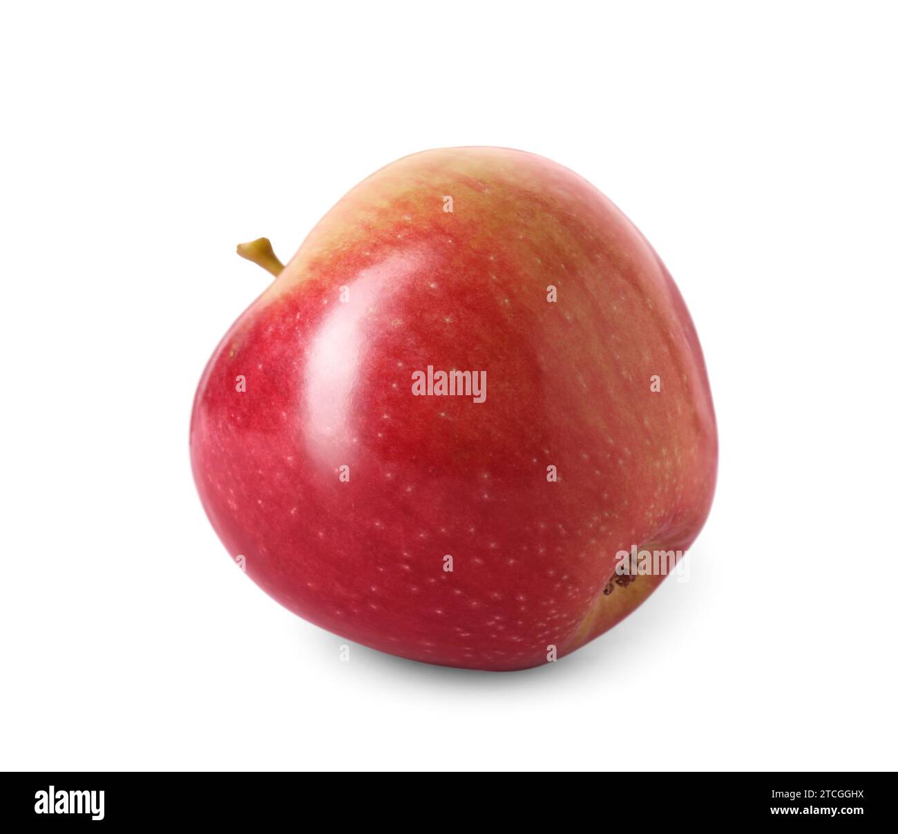One ripe red apple isolated on white Stock Photo - Alamy
