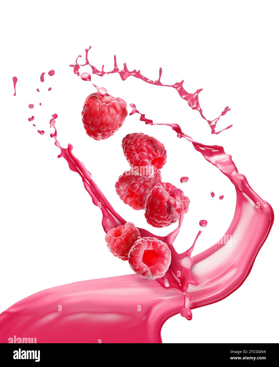 Falling raspberries isolated on hi-res stock photography and images - Alamy