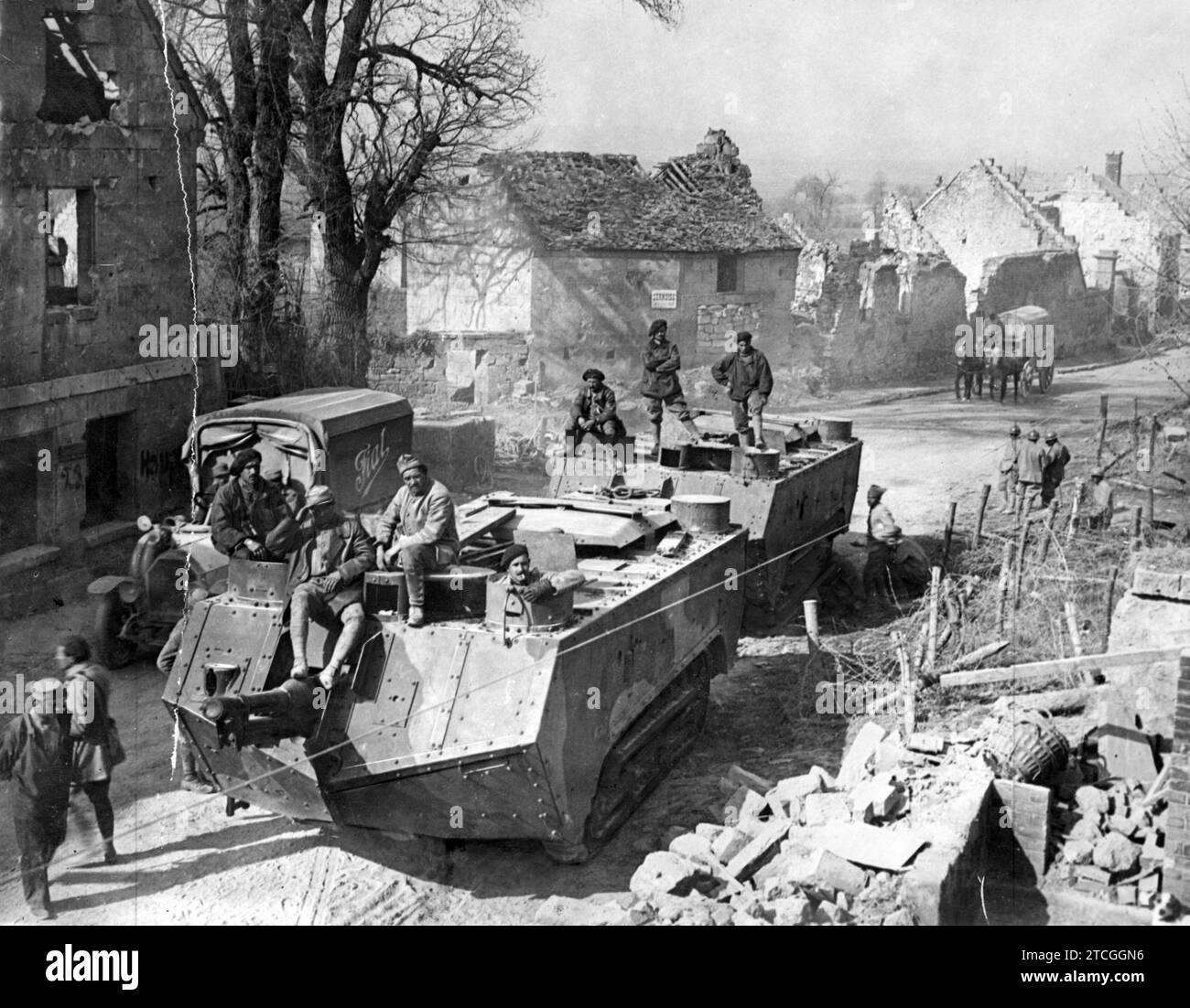 05/31/1917. The New War Machines. Two French Tanks on their way to the ...