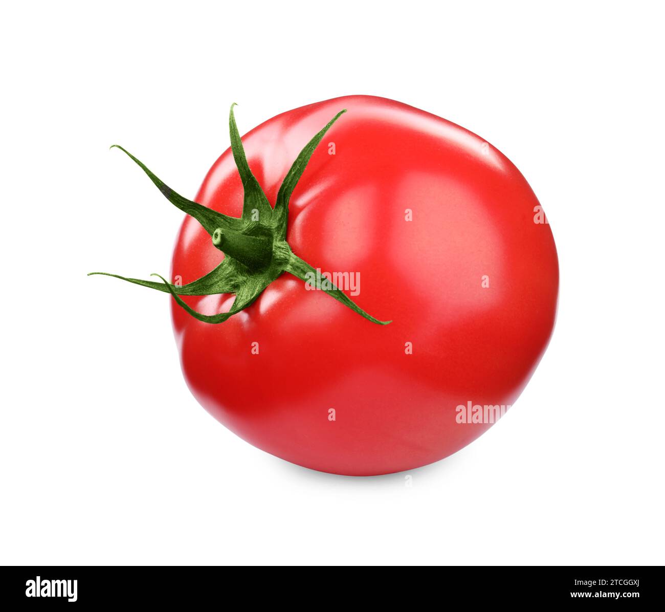 One red ripe tomato isolated on white Stock Photo - Alamy