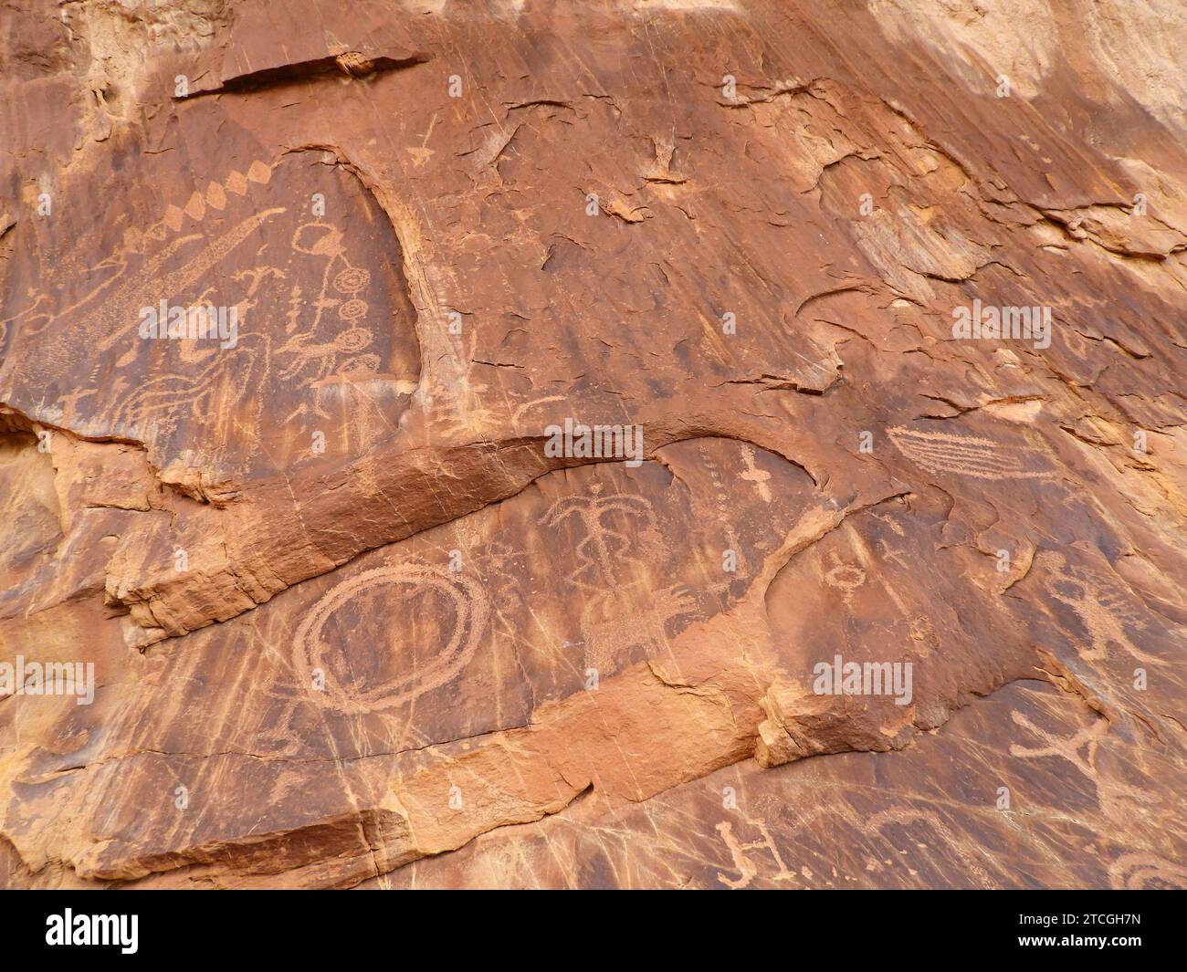 a panel of ancient native american petroglyphs in the three fingers ...