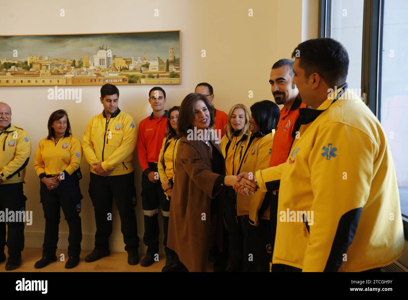 Madrid 03-12-2013..reception by Mayor Ana Botella to the Samur team ...