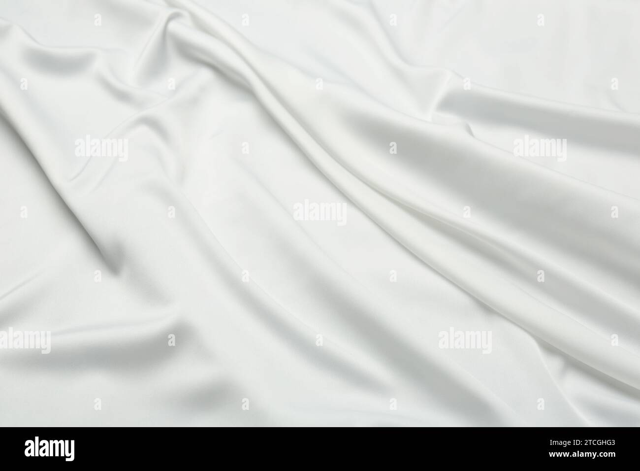 Texture of white silk ripple fabric as background, closeup Stock Photo ...