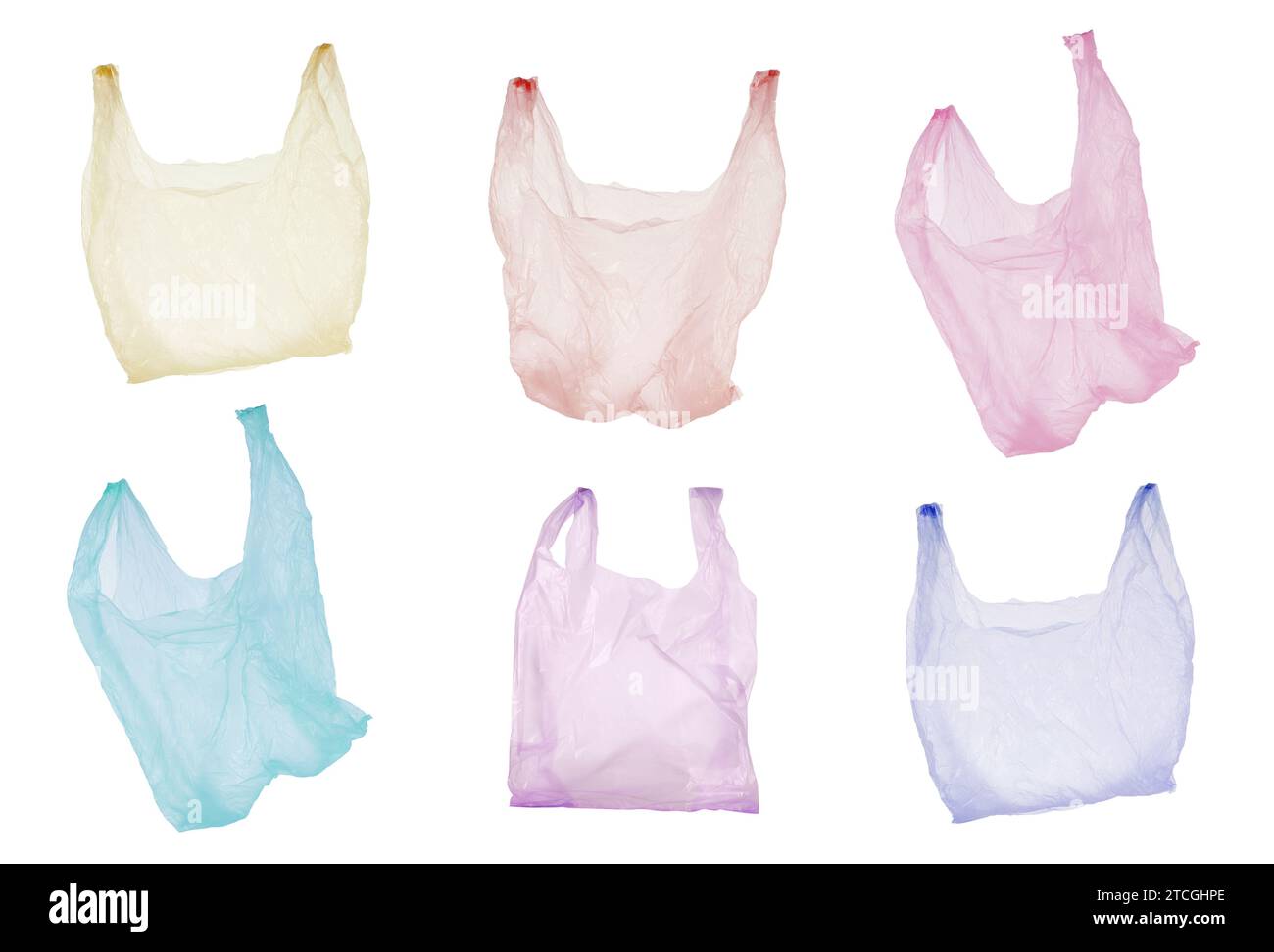 Empty plastic bags on white background, collection Stock Photo - Alamy