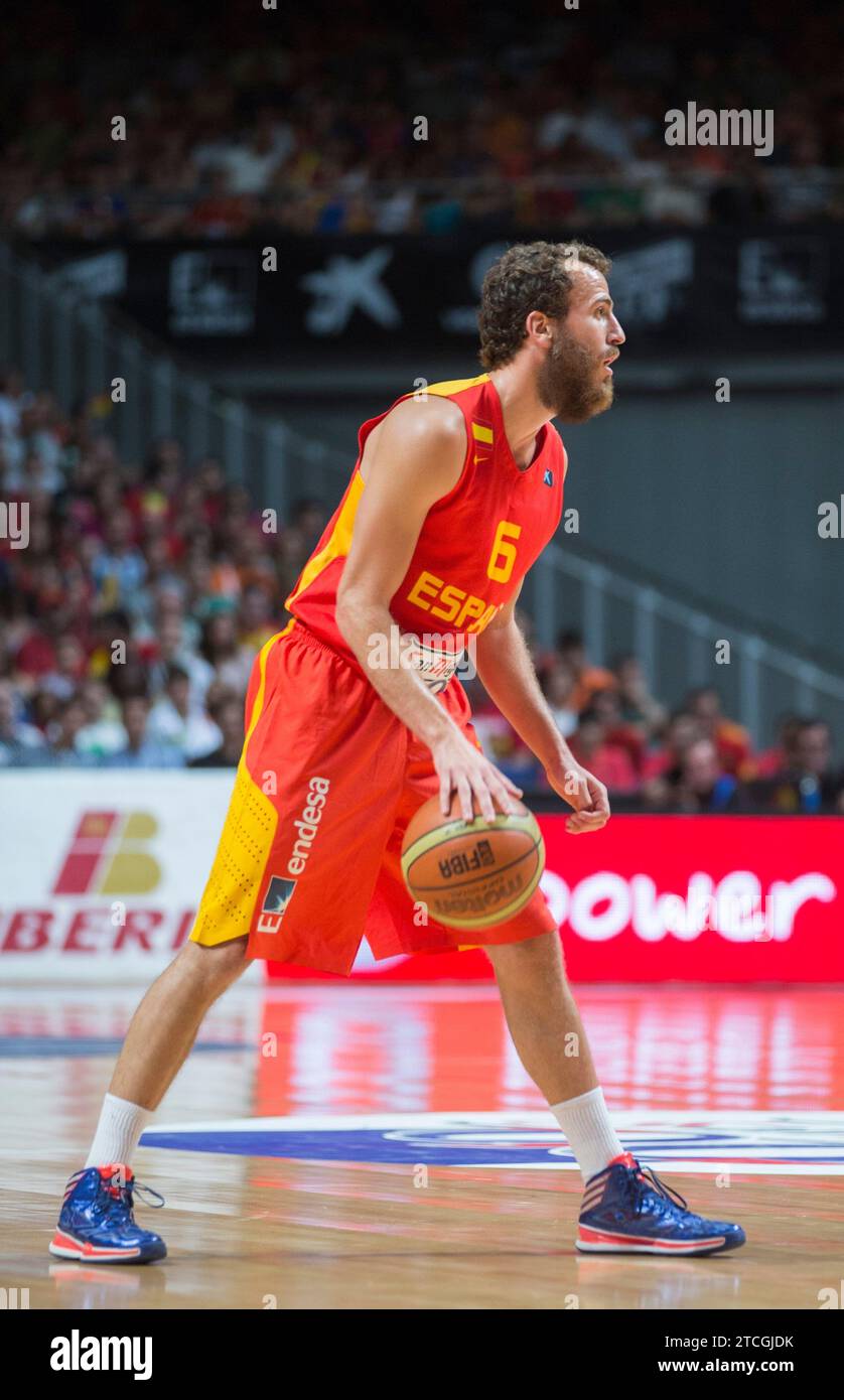 Madrid, August 23, 2013. Friendly Spanish basketball team - France ...