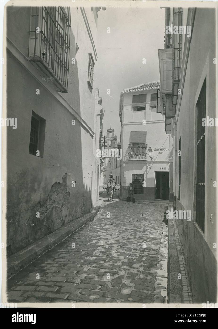 Seville, November 1930. Bailén Street, a narrow street that begins at ...