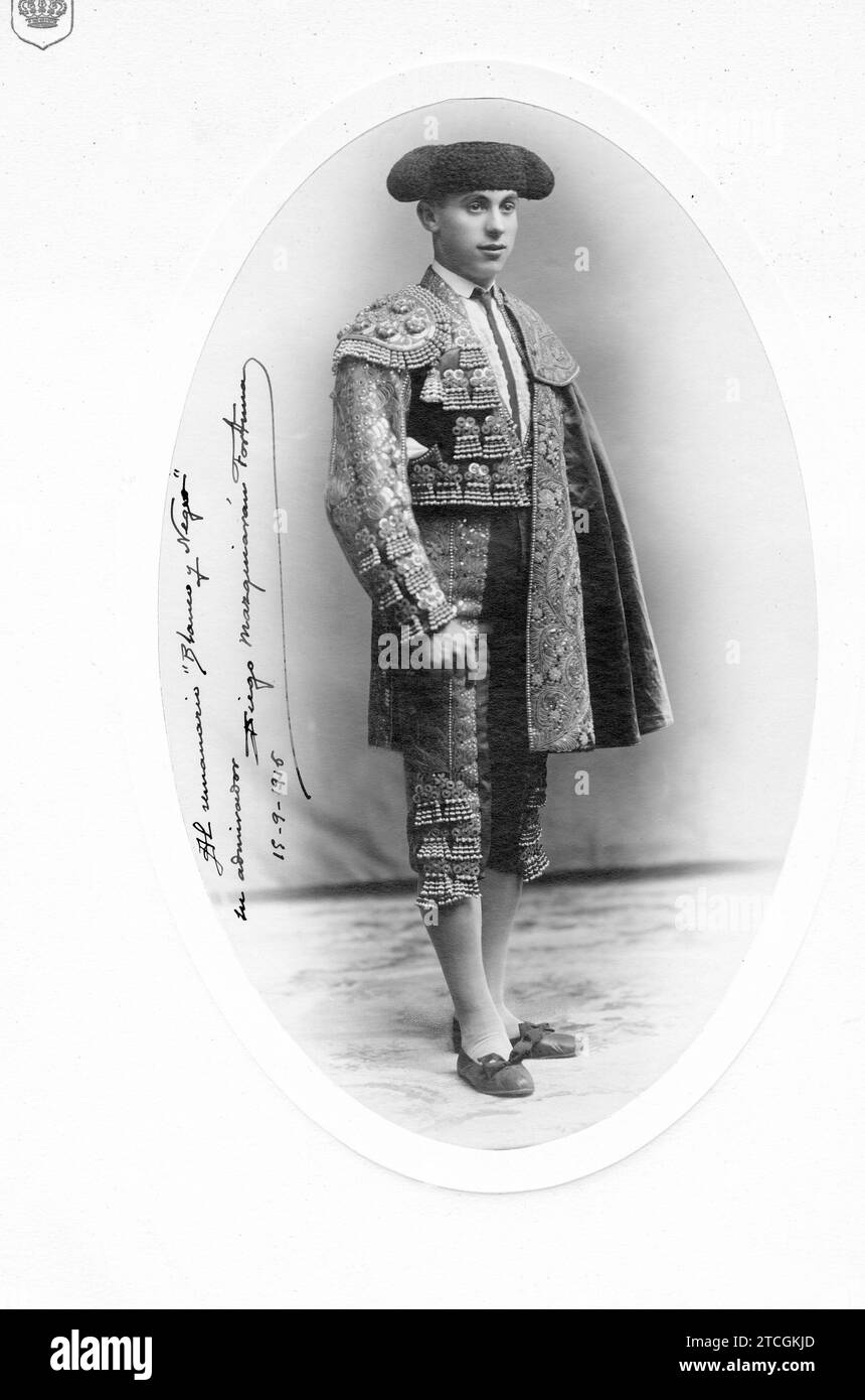 Diego Mazquiaran (Fortuna) with Autograph Dedication A black and white dated September 15, 1916 ...