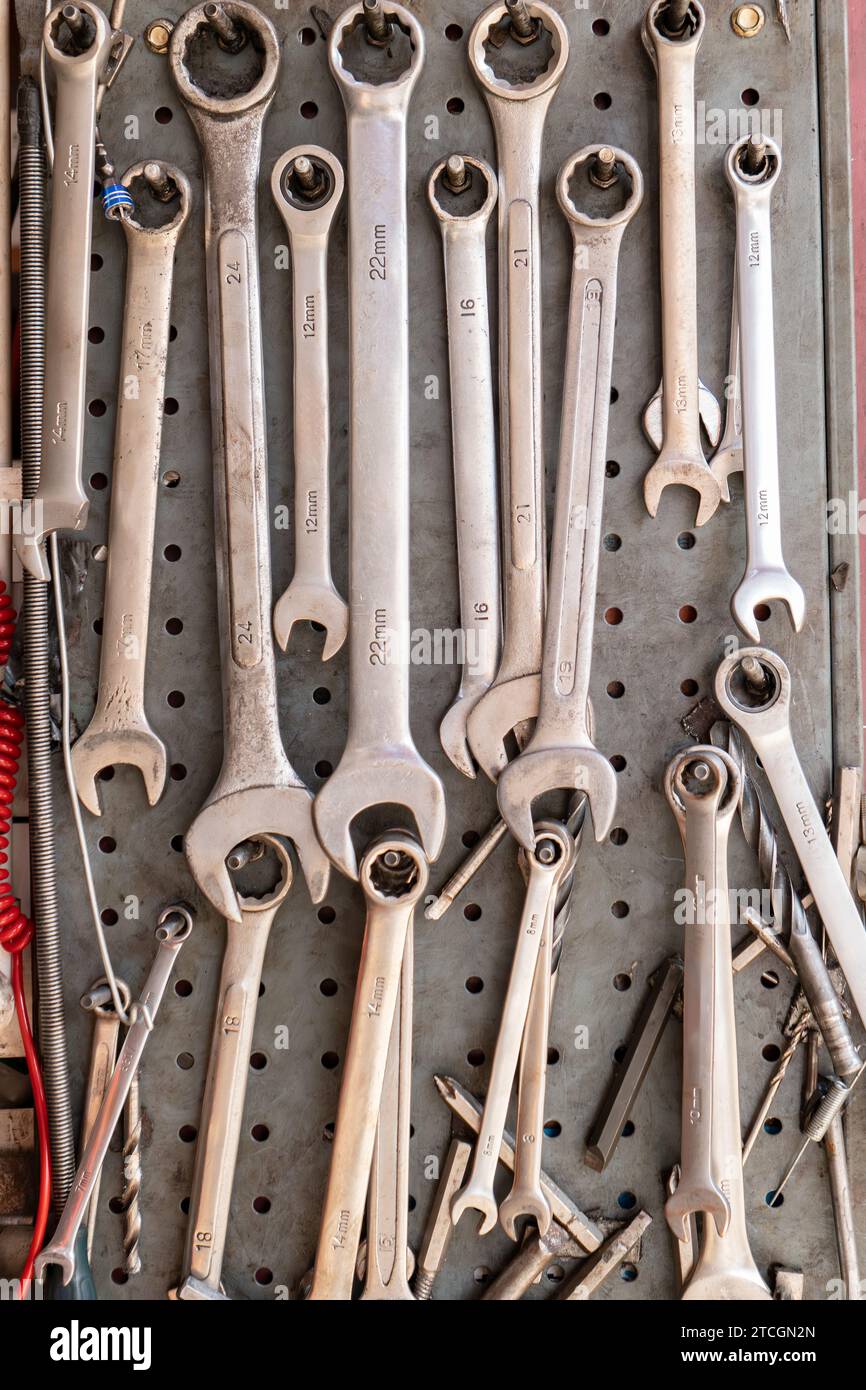 Hanging wrenches hi-res stock photography and images - Alamy