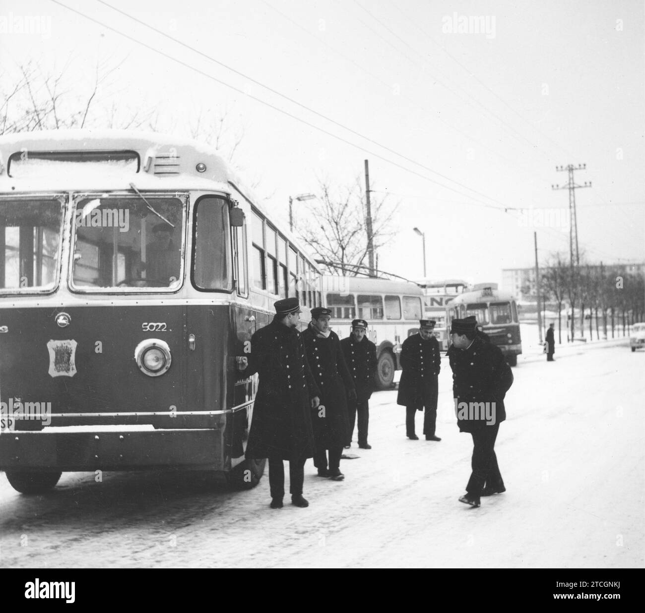Madrid: Bus Lines Paralyzed Due to Snowfall (1963). Credit: Album ...