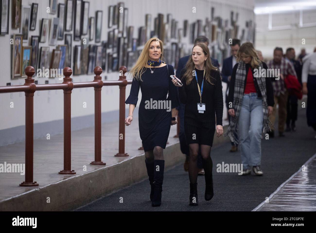 Rep. Beth Van Duyne (R-Texas) speaks with a reporter as she walks to a vote at the U.S. Capitol ...