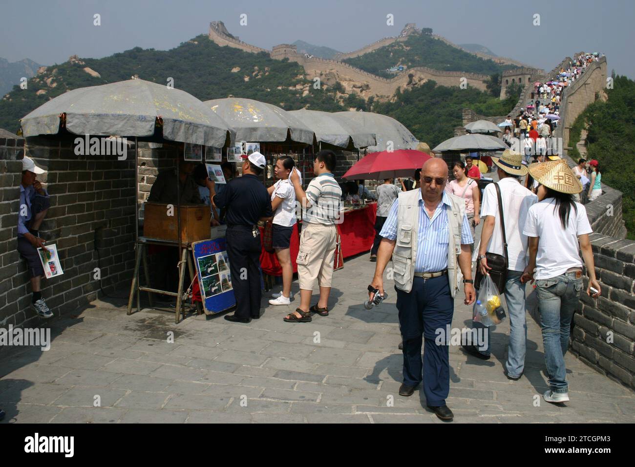 China, 08/25/2005. The Badaling section of the Great Wall, about 70 ...
