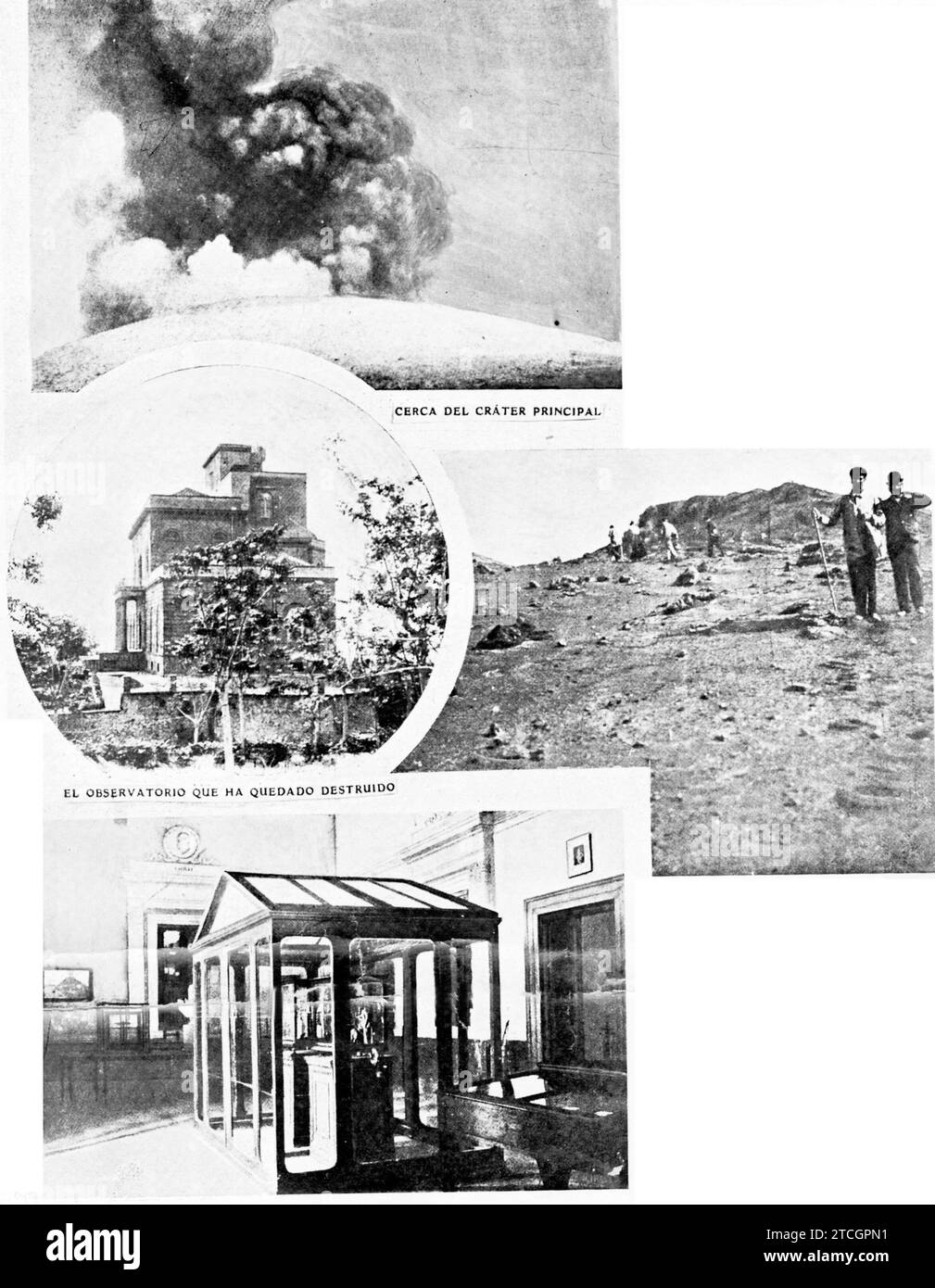 Set of photographs around the eruption of Vesuvius on April 7, 1906 ...
