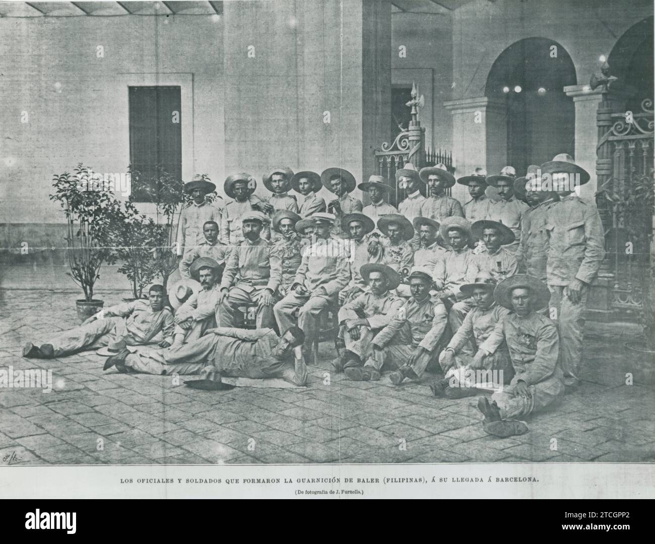 Barcelona, 1898. The officers and soldiers who formed the garrison of ...