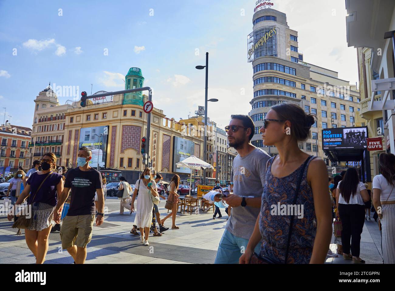 Madrid, 06/26/2021. Gran Vía. Today is the first day that it is not ...