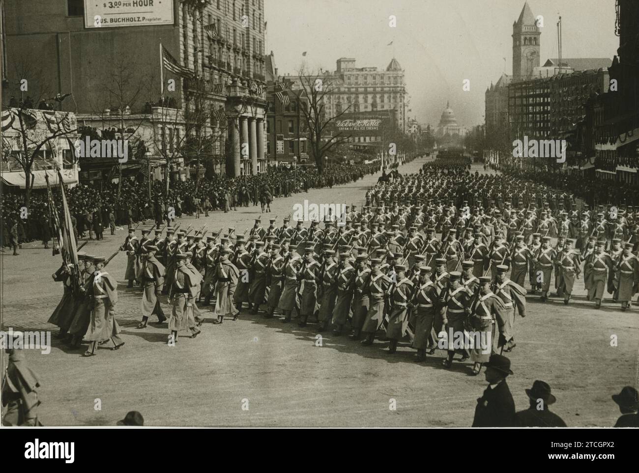 Washington DC (United States), 03/05/1917. Military Parade through ...