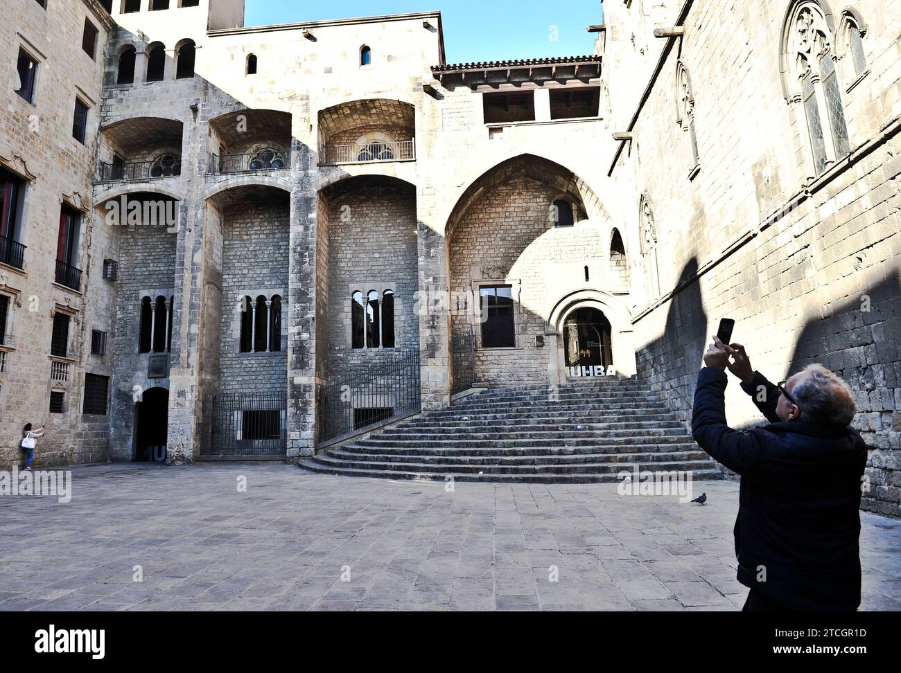 Barcelona. 11/28/2013. Gothic Quarter of Barcelona. King's Square ...
