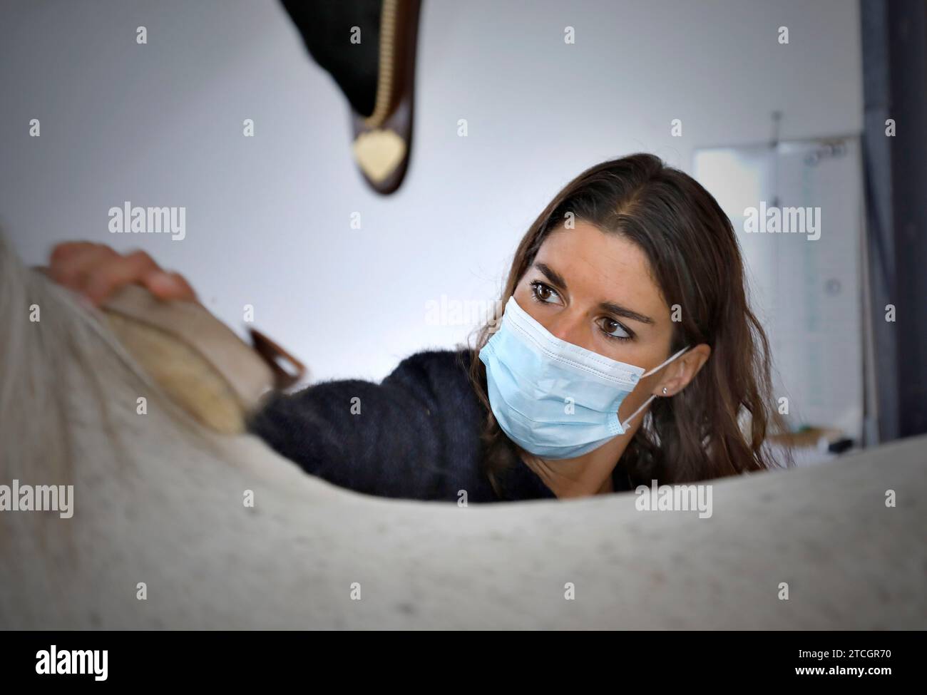 Seville, 03/04/2021. Interview with rejoneadora Lea Vicens at her Hinojos farm, on the occasion ...