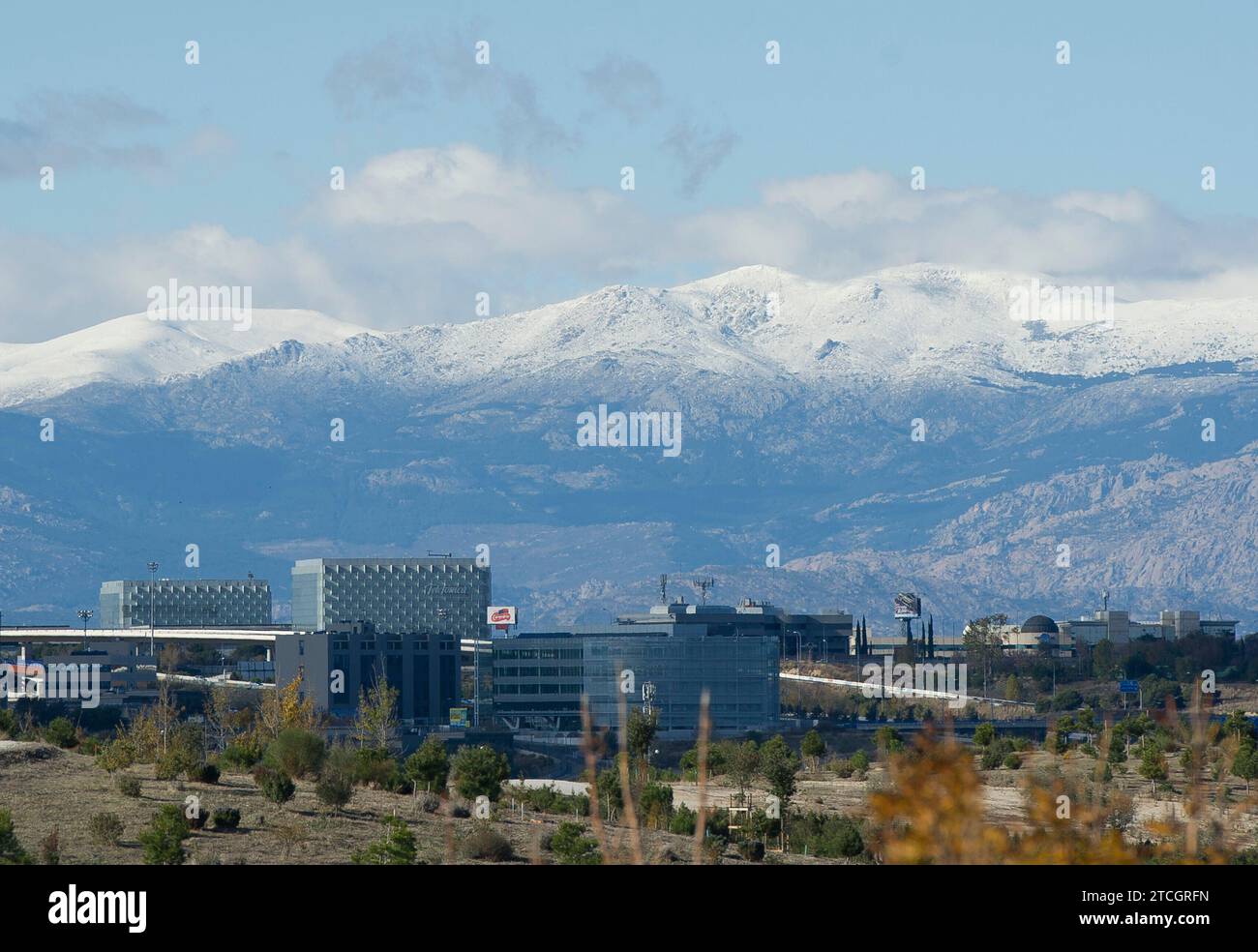 11/23/2013. Madrid. Spain View of the snow-capped Mdrid mountain range ...