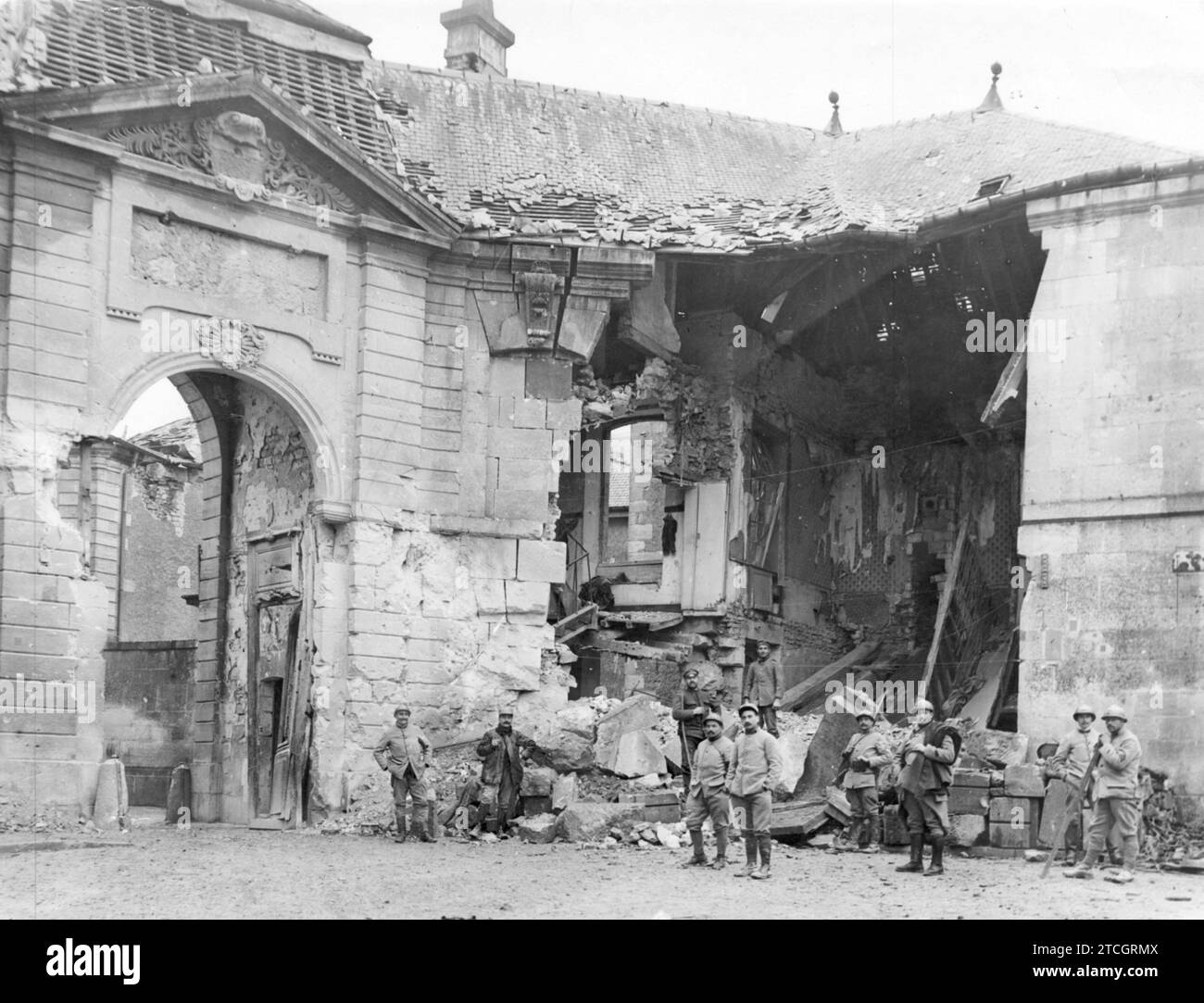 Verdun (France), December 1916. A bombed city. Current state of the ...