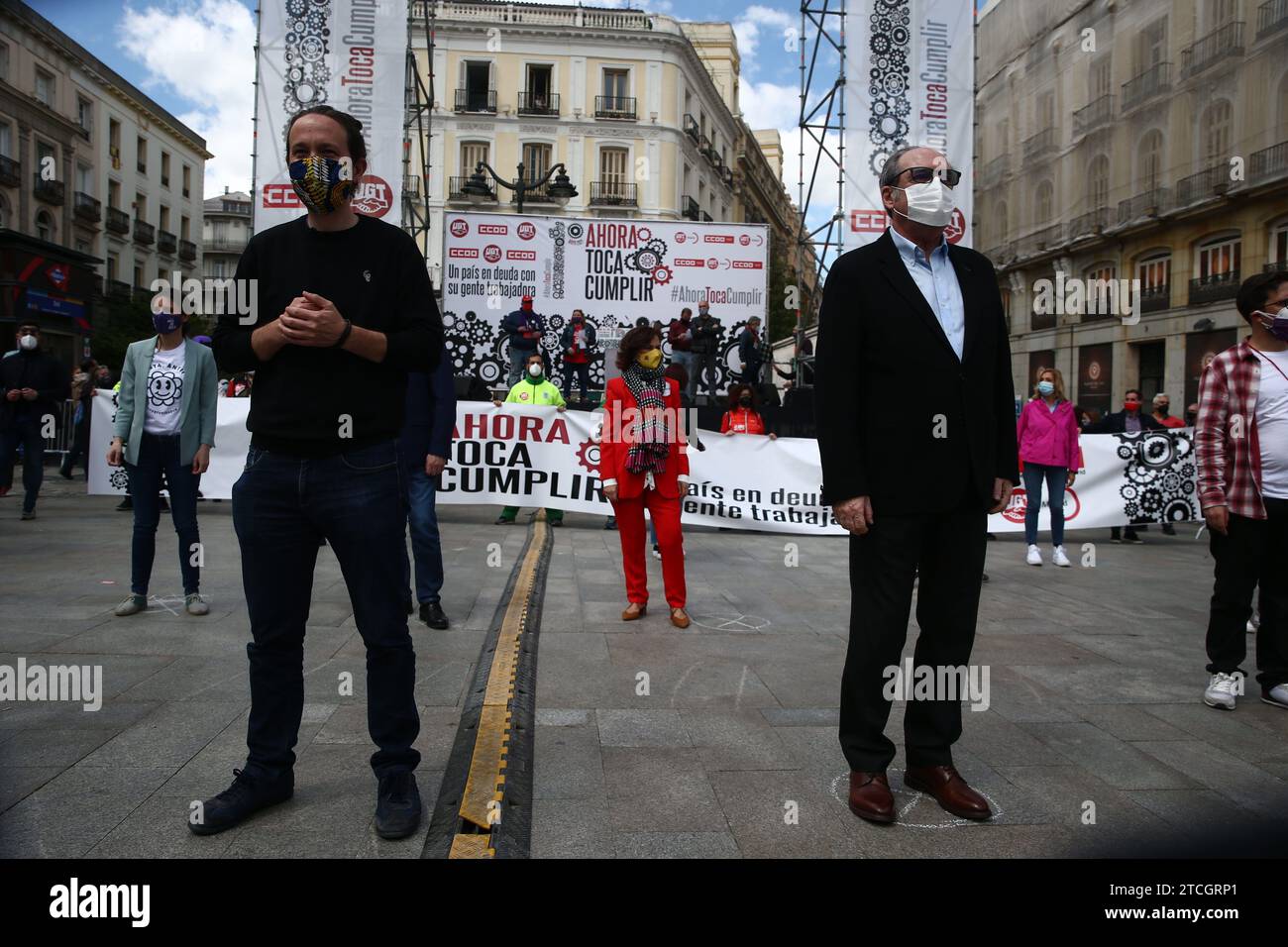 Madrid, 05/01/2021. Demonstration on May 1, Labor Day, under the motto ...