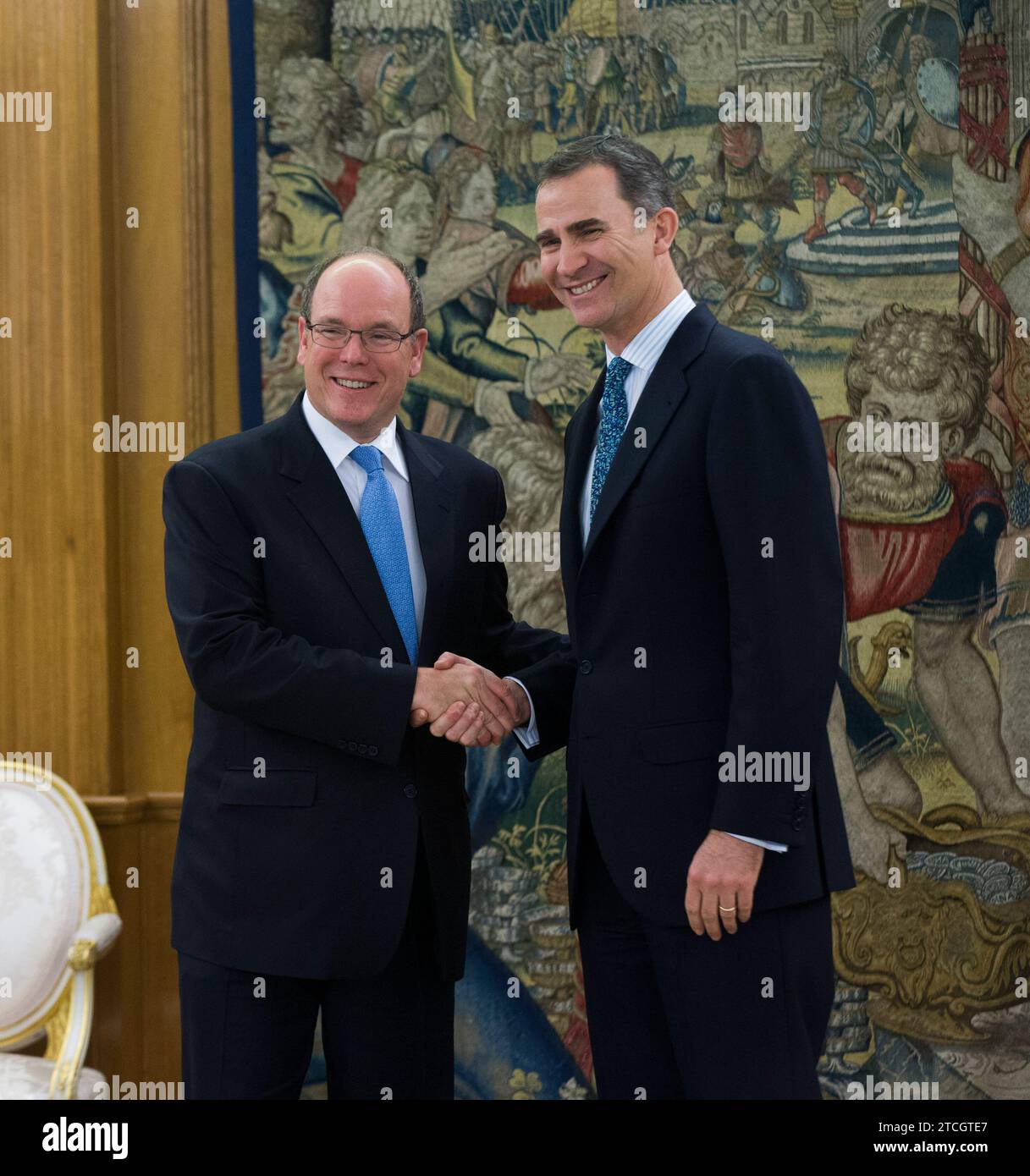 Madrid, 04/22/2016. Visit of Prince Albert Ii of Monaco to King Felipe ...