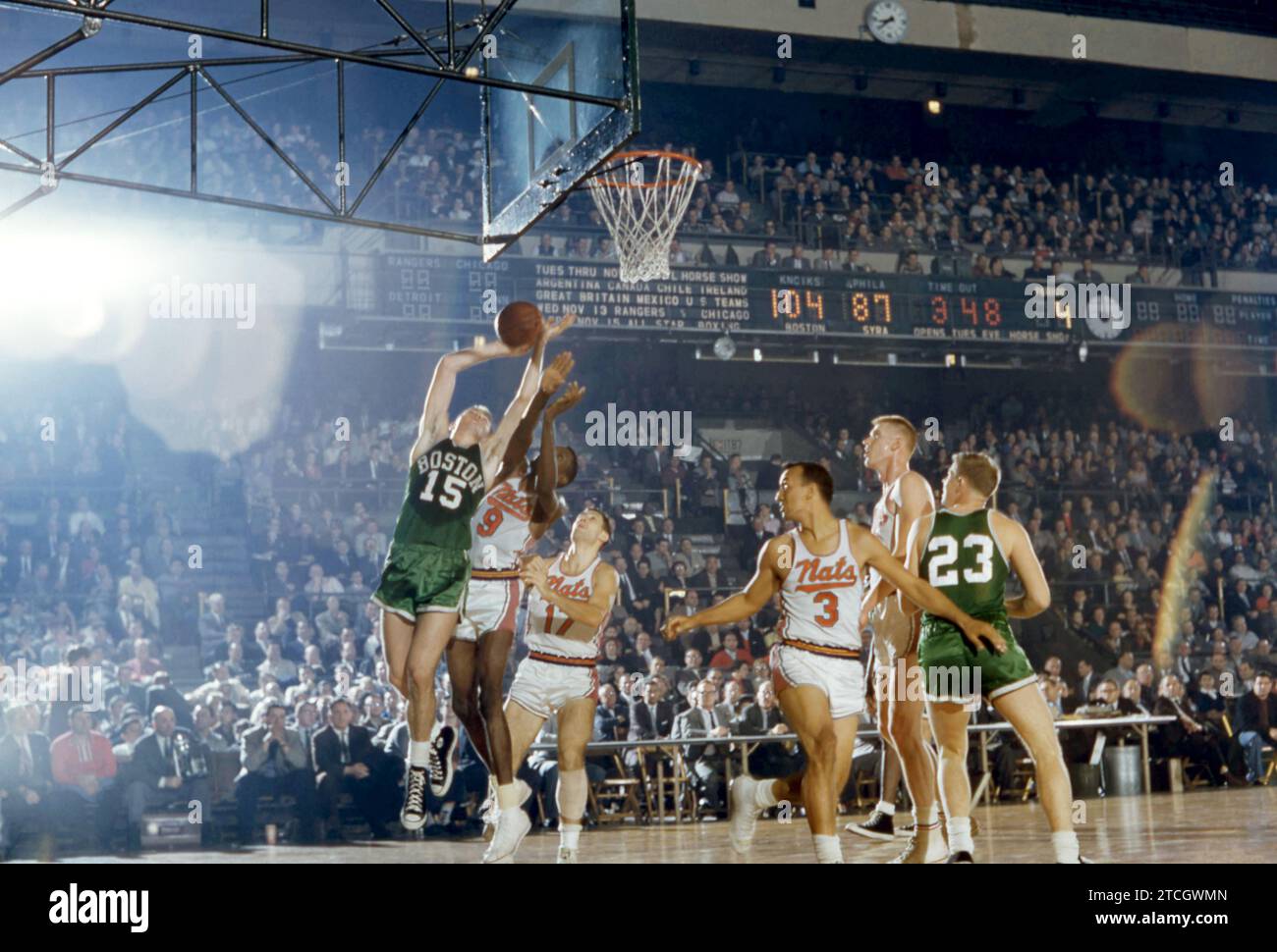 NEW YORK, NY - NOVEMBER 3: Tom Heinsohn #15 of the Boston Celtics goes ...