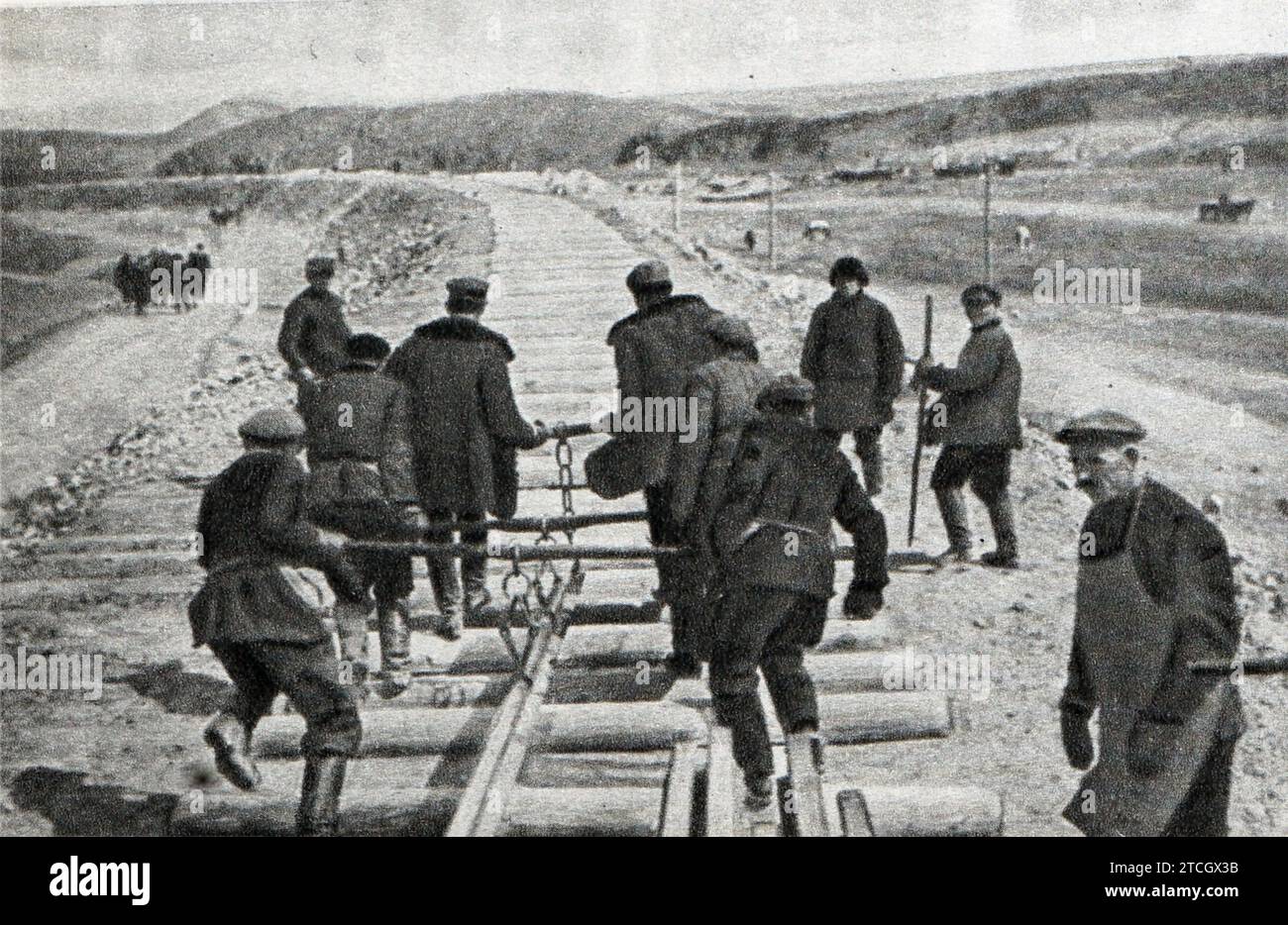 Soviet Russian construction workers building Magnitogorsk Iron and ...
