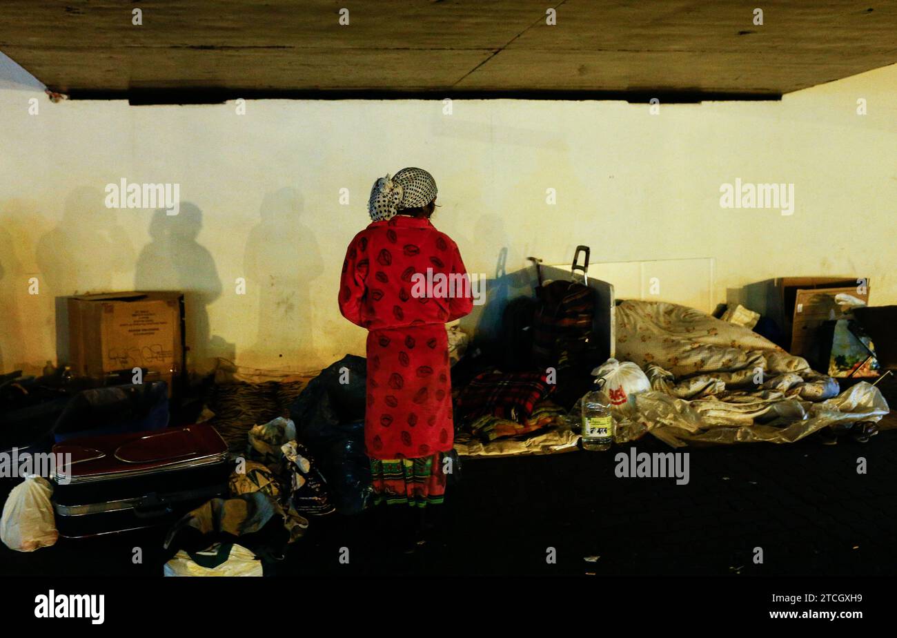 Madrid, 04/22/2016. Nightly report on homeless people in Madrid. Photo ...