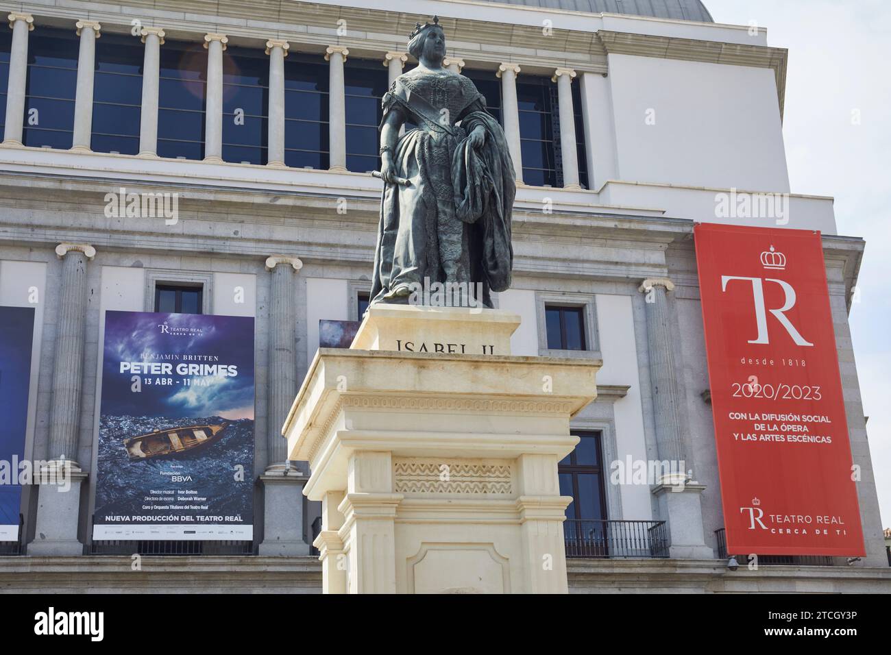 Madrid, 04/08/2021. Plaza de Oriente and Plaza de Isabel II. The Royal ...