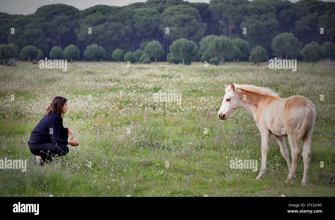 Seville, 03/04/2021. Interview with rejoneadora Lea Vicens at her ...