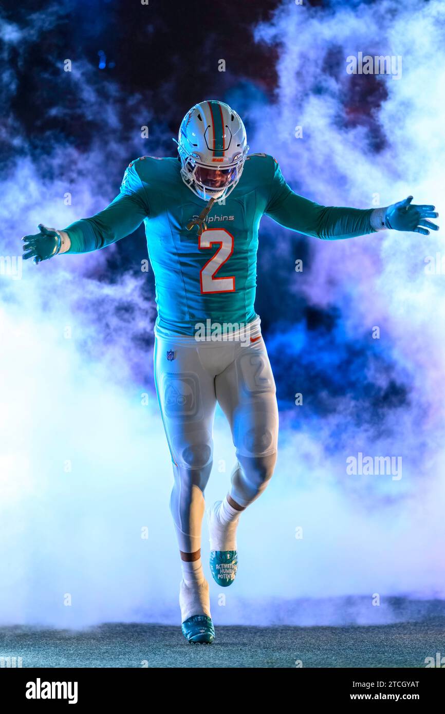 Miami Dolphins linebacker Bradley Chubb (2) reacts during player ...